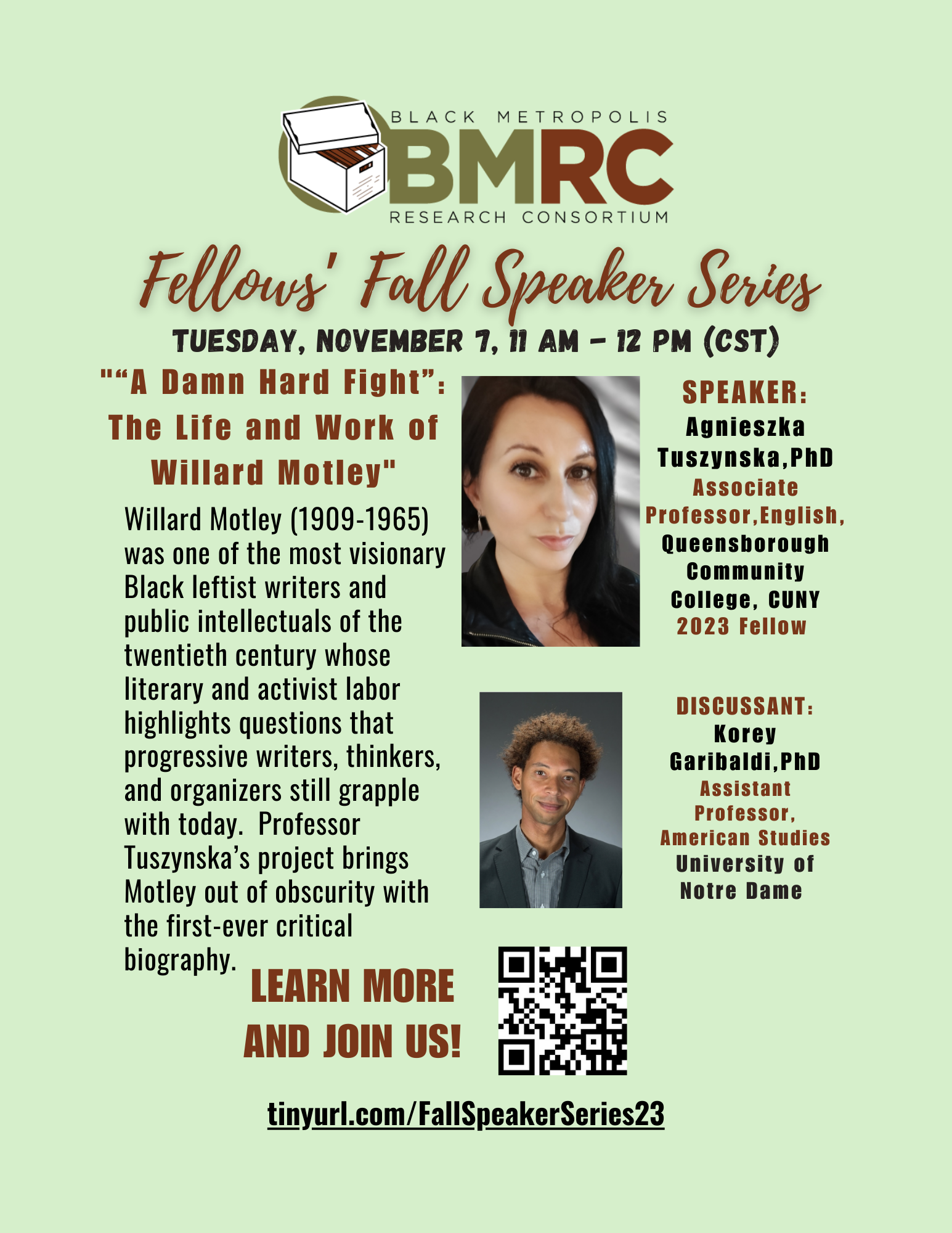NEWS: BMRC FELLOWS' FALL SPEAKER SERIES--NOVEMBER 7 NEWS: BMRC FELLOWS' FALL SPEAKER SERIES--NOVEMBER 7